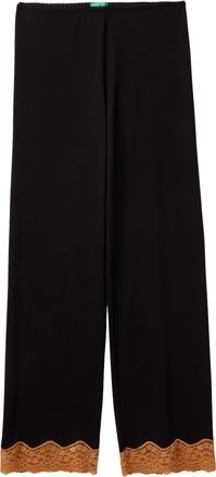 Benetton Damen Pantalone 3z123f04a Hose, Schwarz, M