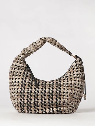 Borbonese Sac hobo en nylon recycl&eacute; &agrave; imprim&eacute; carreaux avec anse tress&eacute;e