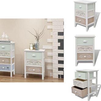 vidaXL Vidaxl - Beistellschrank mit 3 Schubladen Franz&ouml;sischer Stil Holz - Holz Sideboard - Franz&ouml;sischer Landhausstil - Kommode - Flurst&uuml;ck - Nachtkast