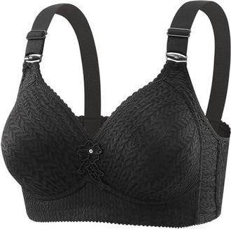 Generic 2026 Soutien-gorge pour femme Jacquard respirant et confortable sans anneau en acier fin Dos non r&eacute;glable, Noir, 66