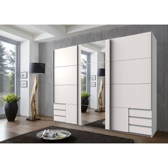Wimex home24 Schwebetürenschrank Emden2 270cm Weiß/Weiß