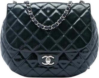 Chanel Pre-owned Vintage Quilted Patent Crossbody - Femme - Pre-owned - Vert - Taille: ONE Size