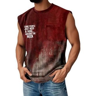 Generic Costume dHalloween pour homme - T-shirt sans manches avec imprimé de taches de sang réaliste - Haut confortable et décontracté pour festivals, cosplay