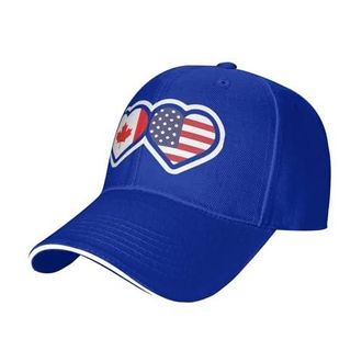 Generic Chapeau De Baseball Drapeau Canado-Am&eacute;ricain Chapeau De Golf Mode Anti-Soleil Casquette D&Eacute;t&eacute;, pour Camping, La Course, Cyclisme, 55-59cm