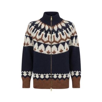 Ermanno Scervino Femme, Pulls, Multicolore, Taille: 36 FR Cardigan dinspiration nordique en jacquard