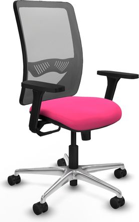 Piqueras y Crespo Rosa Zulema Computerstuhl mit 3D-Armen, h&ouml;henverstellbare Lendenwirbelst&uuml;tze, ausgestattet mit 3 Positionen und Schneidschaum, Grau/Rosa