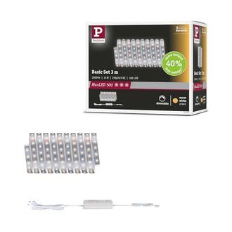 Paulmann 71231 MaxLED 500 LED Strip Warmwei&szlig; Basisset 3m 11W 550lm/m 64 LEDs/m 2700K 30VA