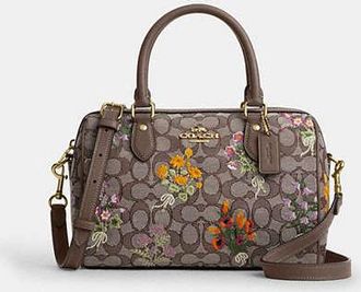 Coach Rowan Satchel Aus Signature-Jacquard Mit Blumenstickerei