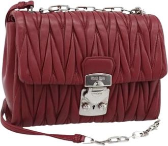 Miu Miu Sac bandouli&egrave;re en cuir Pre-owned - Femme - Pre-owned - Rouge - Taille: ONE Size