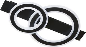 Fischer & Honsel Deckenleuchte, Circle | sandschwarz| L: 61 cm, B: 36 cm, A: 7,3 cm| mit Fernbedienung stufenlos dimmbar| Farbtemperatureinstellung| 1x LED 20 Watt 270