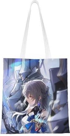 Generic 40.6 X 38.0 cm Canvas Totes Hand Shopping Bag With Honkai Star Rail All Roles Print Impression For Daily Shopping Shoulder Bag