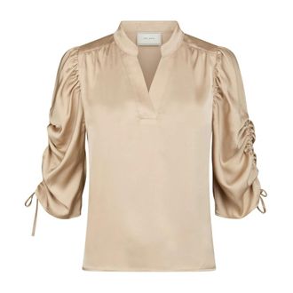 Neo Noir Remana Heavy Sateen Bluse - - Blouses & Shirts - Damen - Beige - S