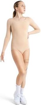 Capezio Justaucorps &agrave; manches longues pour femmes, taille M, Brun clair l&eacute;ger