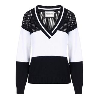 Iceberg Femme, Pulls, Noir, Taille: 40 FR Dropped Cotton Pullover
