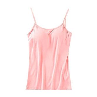 Generic Camisole haut pour femme avec soutien-gorge int&eacute;gr&eacute;, d&eacute;bardeur &agrave; bretelles pour femme, d&eacute;bardeur confortable et extensible, couleur unie, col rond, ca