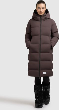 Khujo Steppmantel KHUJO FINNIE3, Damen, Gr. L, graphite grau, 100% Nylon, unifarben, eingesetzt elastischer Bund mit Windstopper, M&auml;ntel Steppmantel, Topsel