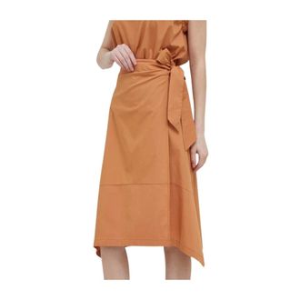 DKNY Dkny - Jupe midi portefeuille - Femme - Jupes - Brun - Taille: 36 FR