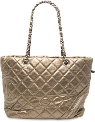 Chanel Shopper - Large Aged Calfskin Cotton Club Tote - Gr. unisize - in Gold - f&uuml;r Damen