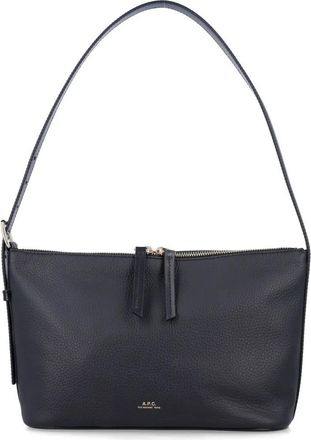 A.P.C. Hobo Bags - Vera Grained Leather Shoulder Bag - Gr. unisize - in Grau - f&uuml;r Damen