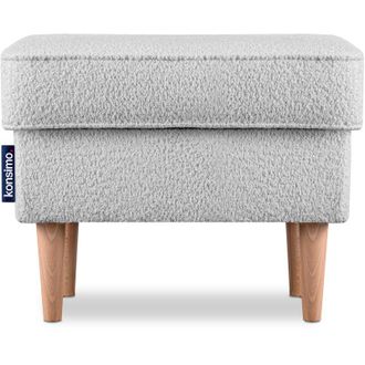 Konsimo Sitzhocker zeitloses Design hohe F&uuml;&szlig;e STRALIS, Hellgrau, Stoff, Scandinavian, 41x43x56cm