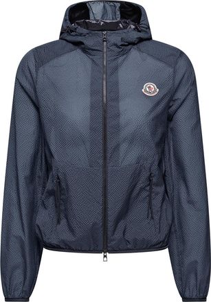Moncler Moncler Veste &Agrave; Capuche Edasic En Seersucker, Femme, Bleu, Taille: 00