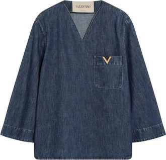 Valentino Garavani Femme, Blouses et Chemises, Bleu, Taille: 38 FR Chemise en denim