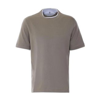 Brunello Cucinelli Layered Crewneck T-Shirt - - Tops - Herren - Grau - XL
