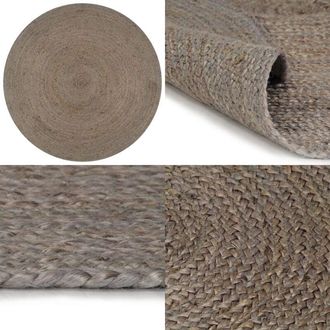 vidaXL Vidaxl - Tapis fait à la main Jute Rond 150 cm Gris - Tapis De Jute - Tapis Rond - Tapis Naturel - Décoration Intérieure - Artisanat - Home & Living