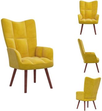 vidaXL Relaxsessel Senfgelb Samt - Sessel - Samt Sessel - Wohnraum Dekoration - Bequemes Sofa - Gelber Sessel