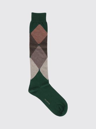Ballantyne Hohe Socken aus Baumwollmischung mit Rautenmuster und Kontrastlogo