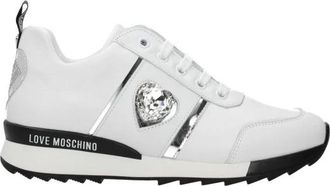 Love Moschino Logo-Verzierte Leder-Sneaker - - Shoes - Damen - Wei&szlig; - 36 EU