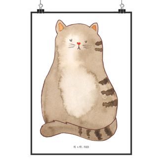 Mr. & Mrs. Panda Bild Katze Sitzen DIN A4 - Geschenk, Katzen, Cats, Wandbild, Herz, Plakat, drucke, Liebe, kunstdruck poster, wanddeko