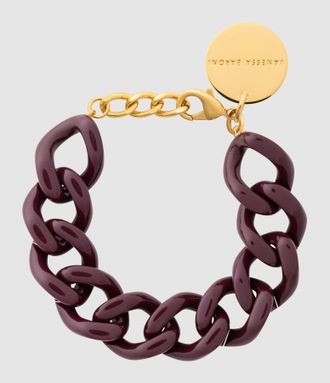 Vanessa Baroni Bracelet Mini Flat Chain Aubergine