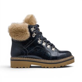 Tamaris Tamaris Damenblaue Kunstleder-Warm-Winter-Kn&ouml;chelstiefel - 26264-43