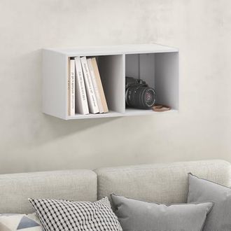 Furinno FANO 2-W&uuml;rfel Wandregal, freistehend, horizontal oder vertikal, f&uuml;r Wohnzimmer, Arbeitszimmer, Wei&szlig;