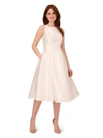 Adrianna Papell Damen Sleeveless Tea Length Dress Kleid für besondere Anlässe, Elfenbein, 46