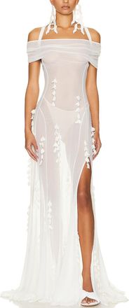 Jacquemus White La Robe Mazzolu Maxi Dress Size M