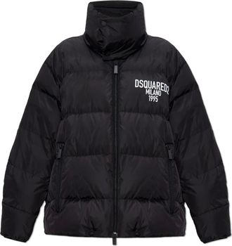 Dsquared2 Femme, Vestes, Noir, Taille: 40 FR Doudoune avec logo imprimé