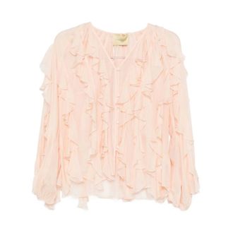 Momoni Femme, Blouses et Chemises, Rose, Taille: 38 FR Camicia Canela