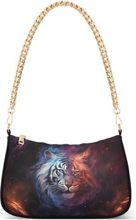 Mnsruu Sac à bandoulière pour femme, sac à main Galaxy Tigre Chaîne Sac fourre-tout, Multicolore 64, Taille unique