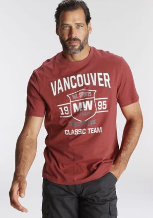 Man's World T-Shirt MANS WORLD, Herren, Gr. 3XL (64/66), rot, Single Jersey, Obermaterial: 100% Baumwolle, bedruckt, normal, Rundhals, Shirts T-Shirt, Kurzarm, be
