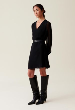 Claudie Pierlot Robe courte fluide babydoll noir