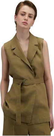 Xacus Femme, Vestes, Vert, Taille: 44 FR Gilet in lino