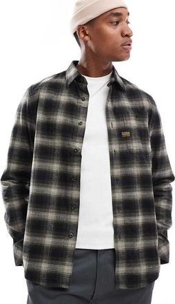 G-Star Bristum - Flanell-Hemd mit Karomuster in Schwarz und Beige-Neutral