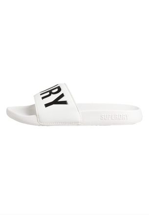 Superdry Damen Code CORE Pool Slide Schiebe-Sandalen, Optic/Black, Medium