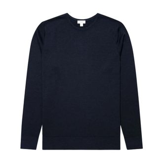 Sunspel Pull en laine m&eacute;rinos extra-fine - Homme - Pulls - Bleu - Taille: M