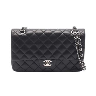 Chanel Pre-owned Matelass&eacute; Double Flap Lammleder Umh&auml;ngetasche - - Pre-owned - Damen - Schwarzk - ONE SIZE