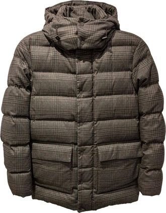 Herno Homme, Vestes, Brun, Taille: L Doudoune Marron à Carreaux avec Capuche