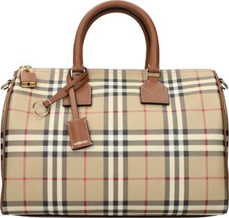 Burberry Bowling Sac &agrave; main Femme Beige/Marron Tissu