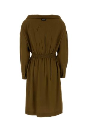 Miu Miu Womens Olive Green Sable Dress Mimetico Acvi-Trochusniloticus Abiti